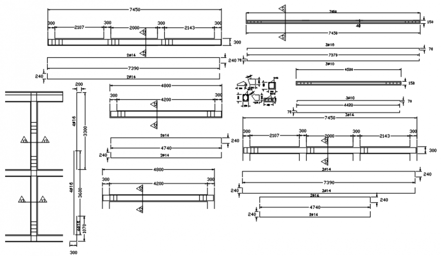 2d Cad Structural Drawings Details Of Column Beam Dwg Autocad Software File