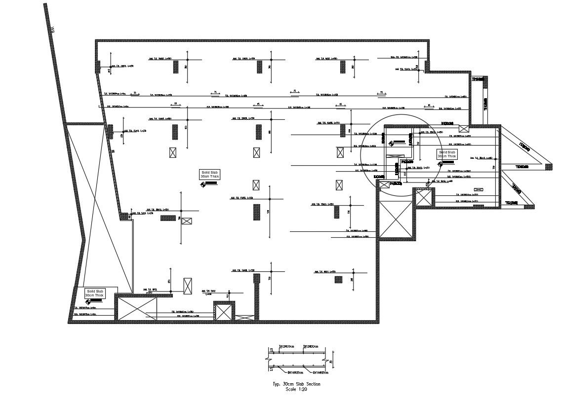 2d structural plan details in AutoCAD, dwg file.