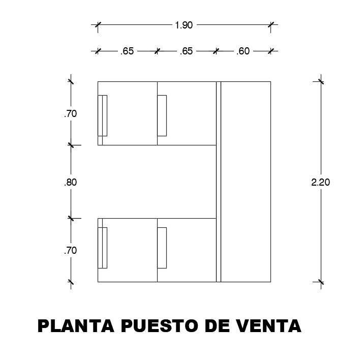 Vegetable Storage AutoCAD DWG 2x2m Rack Plan Layout