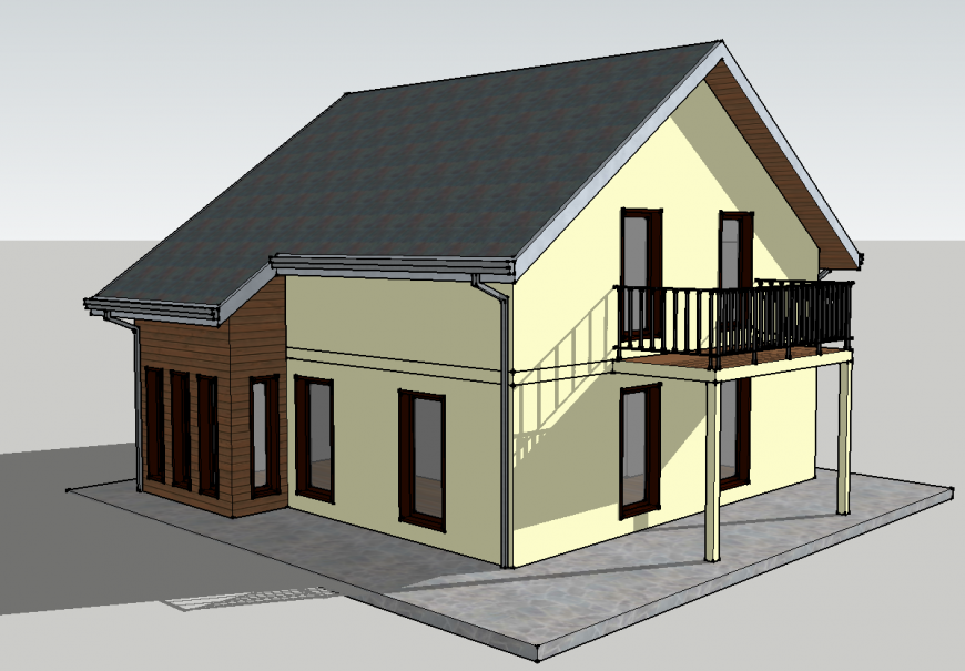3d house drawing in skp file.