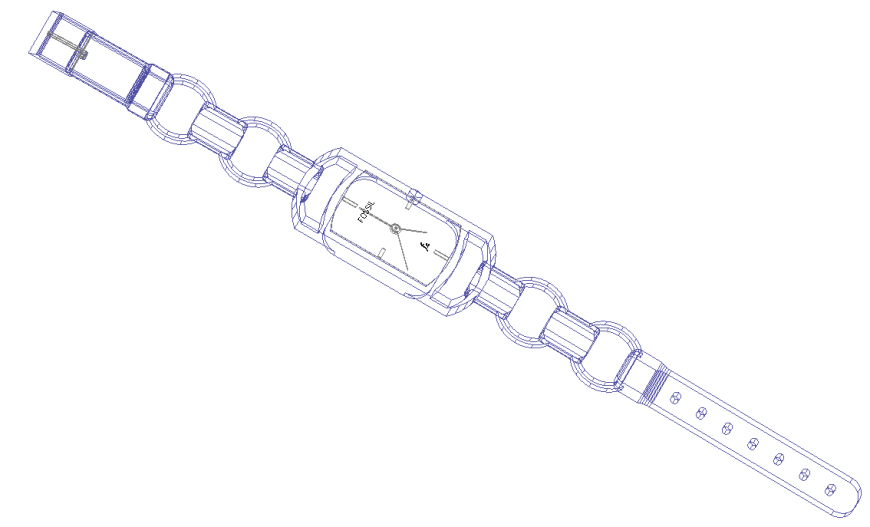 3D Watch Block Design in DWG file