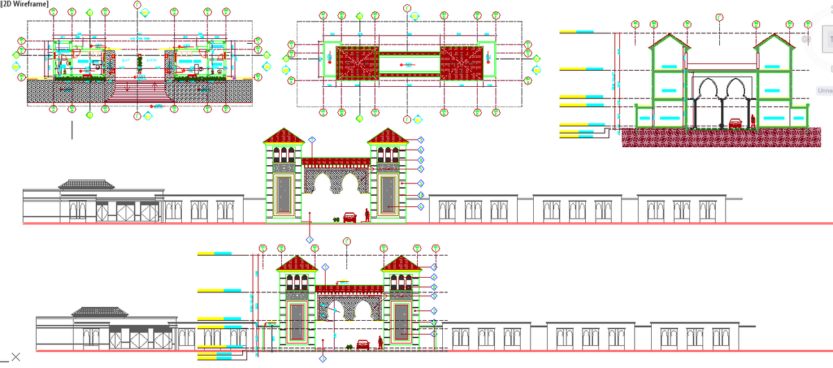 Gate House DWG with Floor Plan, Elevations, and Sections
