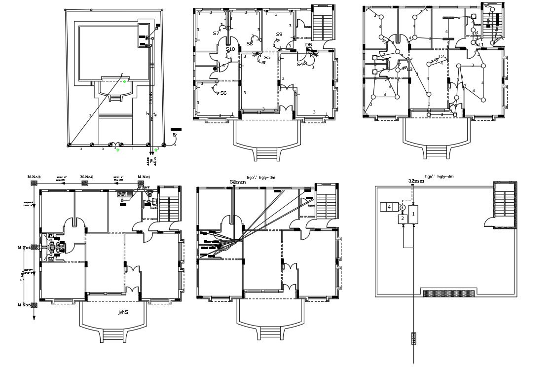 45 X 50 Feet House Electrical And Plumbing Layout Plan
