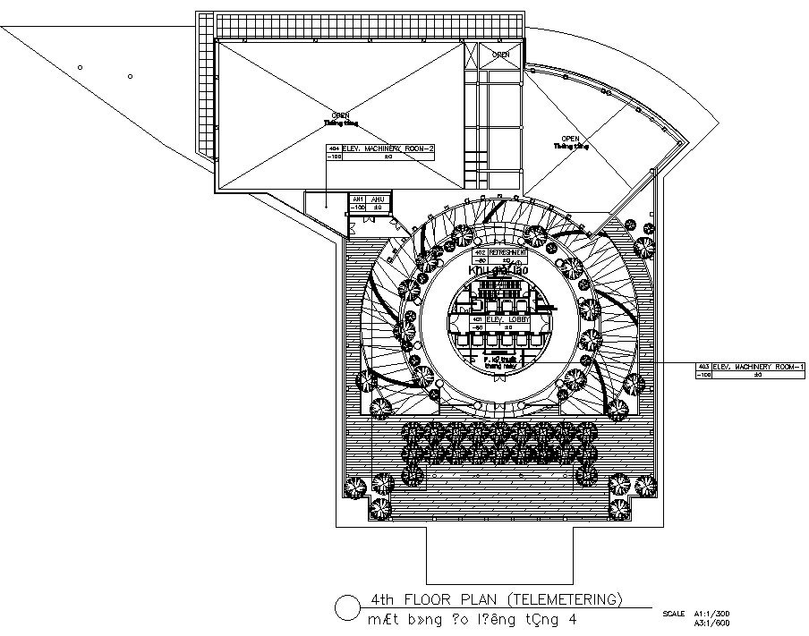 AutoCAD Telemetering Floor Layout Plan for Fourth Level
