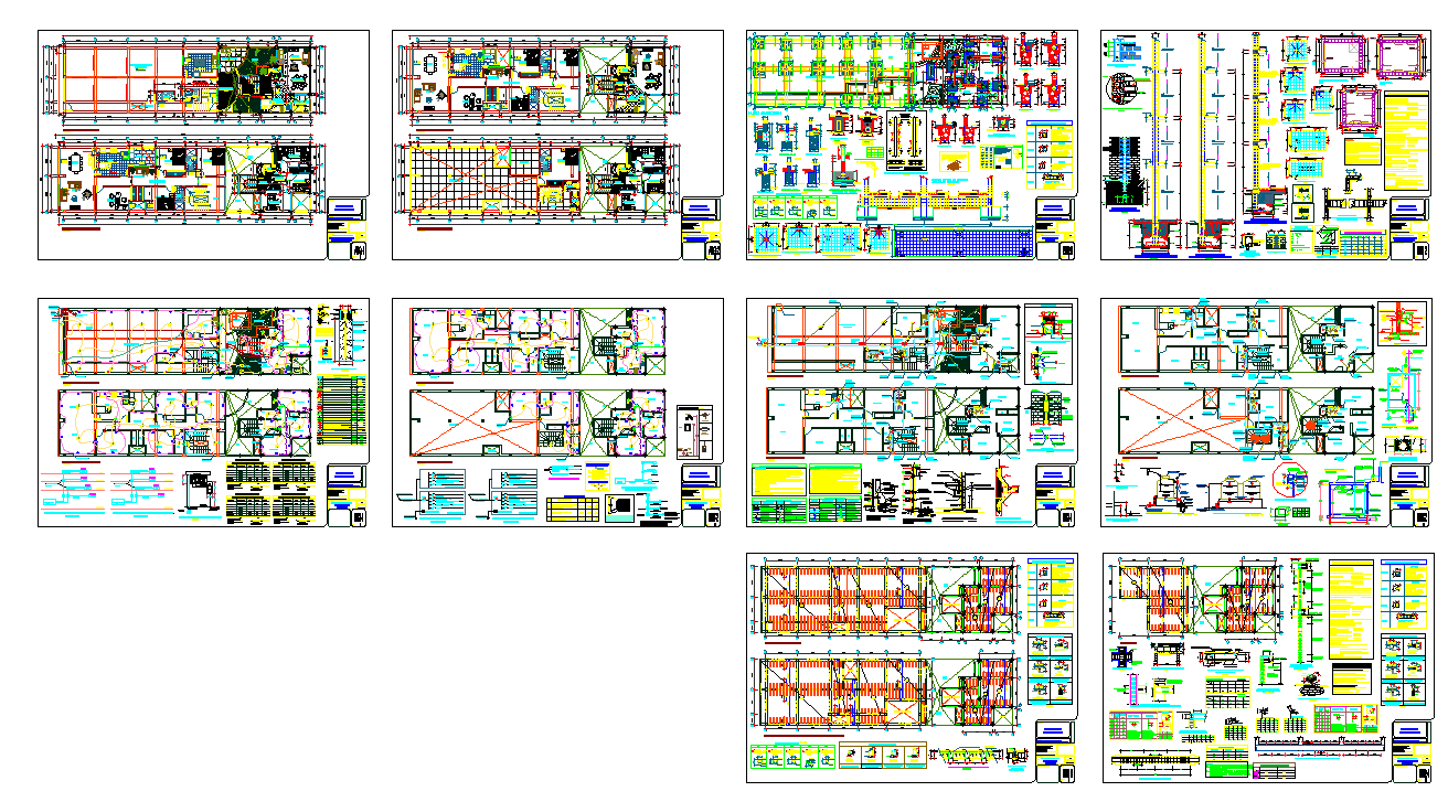 Shopping mall drawing with full layout and section detail