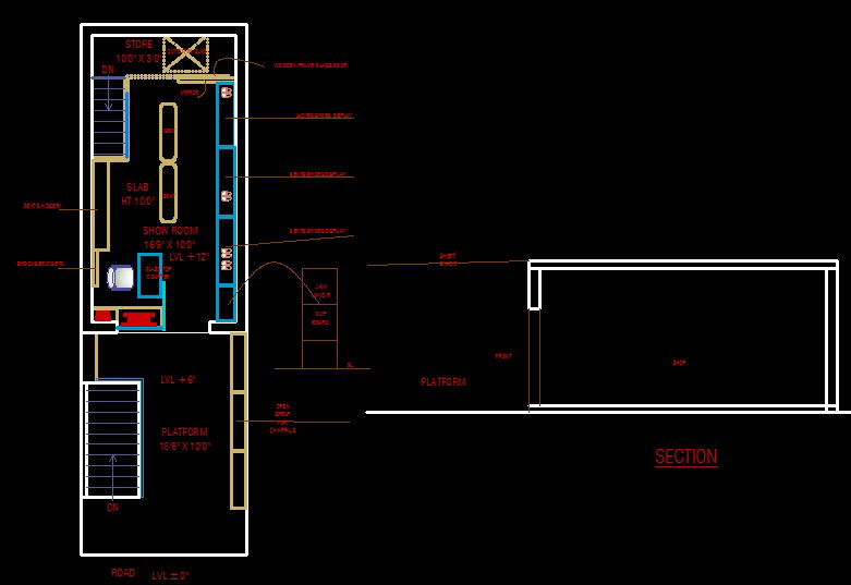 Showroom Plan CAD Drawing in AutoCAD for Interior Design