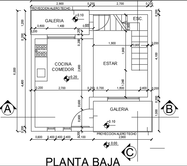 6x6m bungalow house ground floor plan AutoCAD model is given in this file
