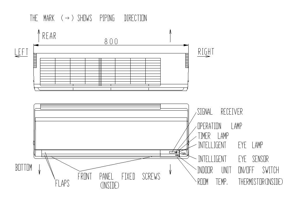 Air conditioner design in detail AutoCAD 2D drawing, CAD file, dwg file