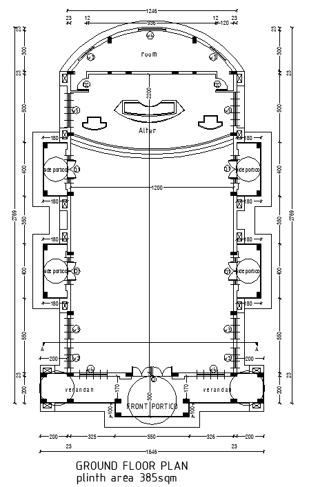 Catholic Temple Dwg Plan For Autocad Designs Cad