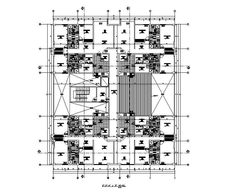 Apartment with centerline plan. Download Now | CADBULL