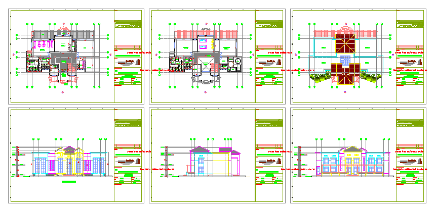Club House Architectural CAD Plan Elevation With Dimensions