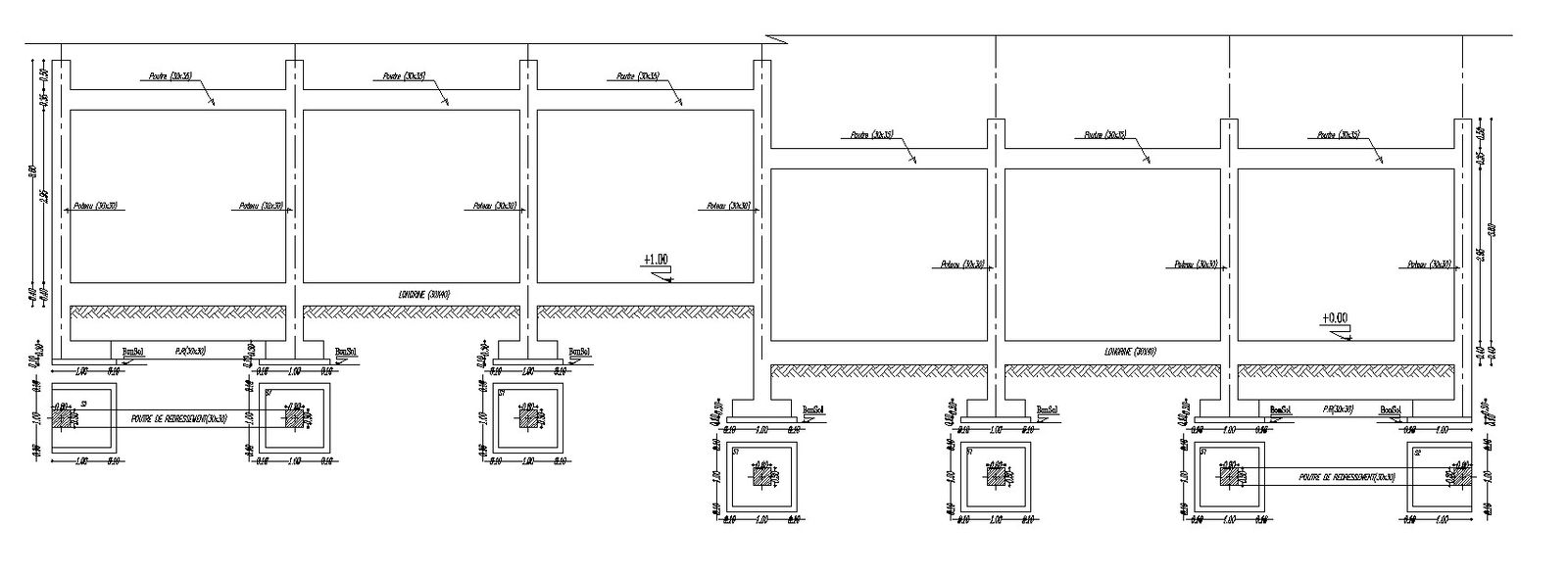 Autocad 2d Design Of Outer Wall Foundation Details Cad File Dwg File