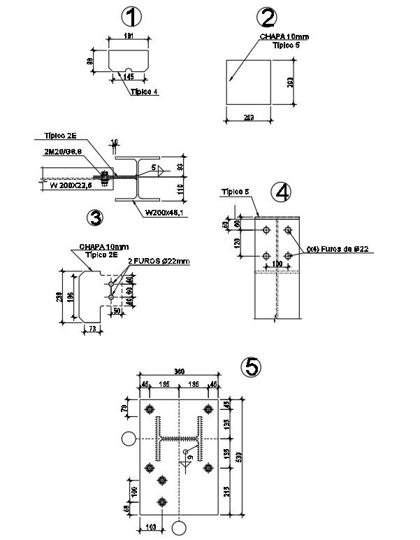 Autocad 2d Design Of Steel Plate With Bolt Details Cad File Dwg File