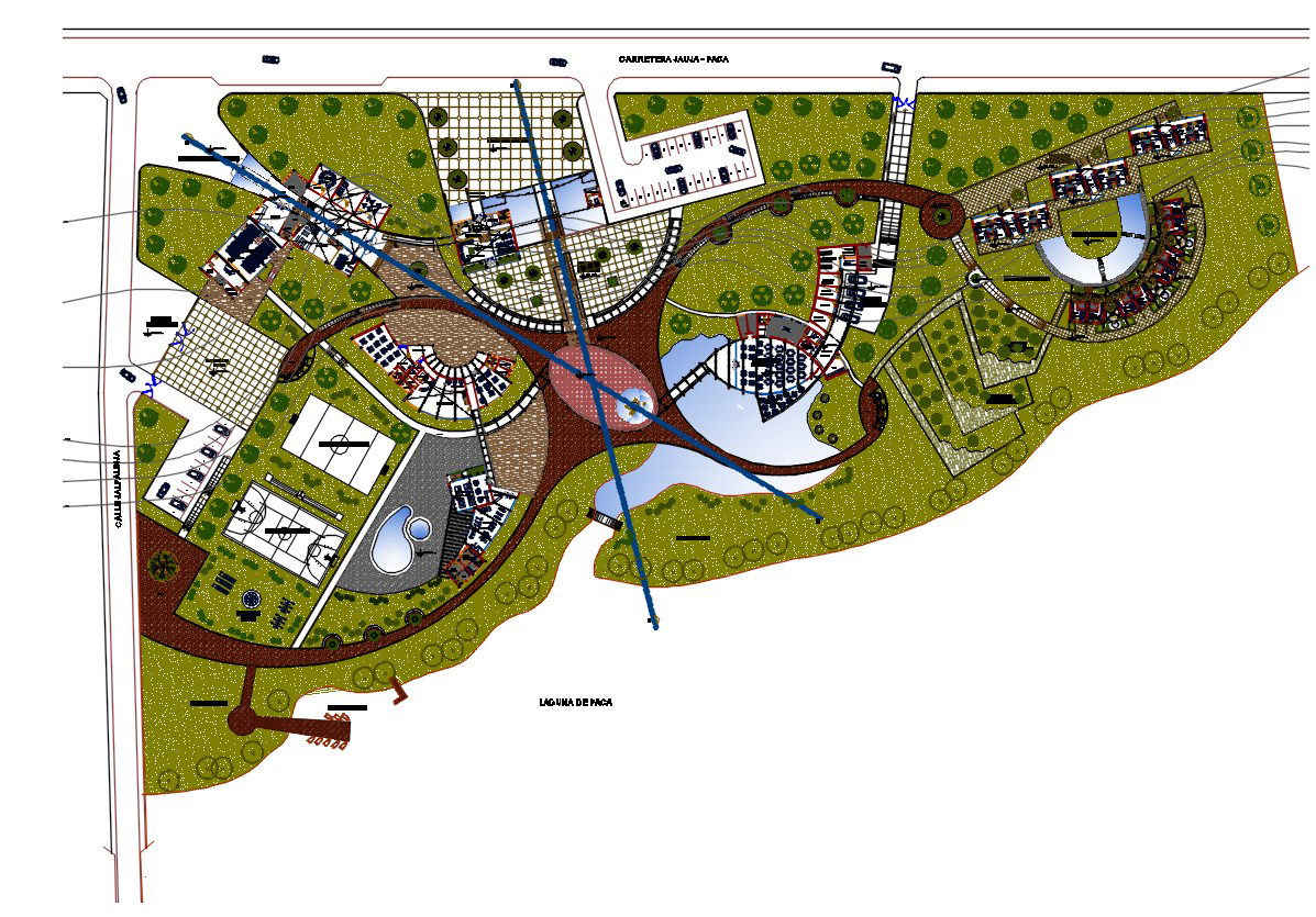 Autocad 2d Drawing Of Resort Layout Plan Cad File Dwg File