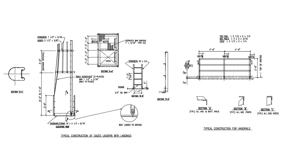 Balcony Handrail AutoCAD drawing