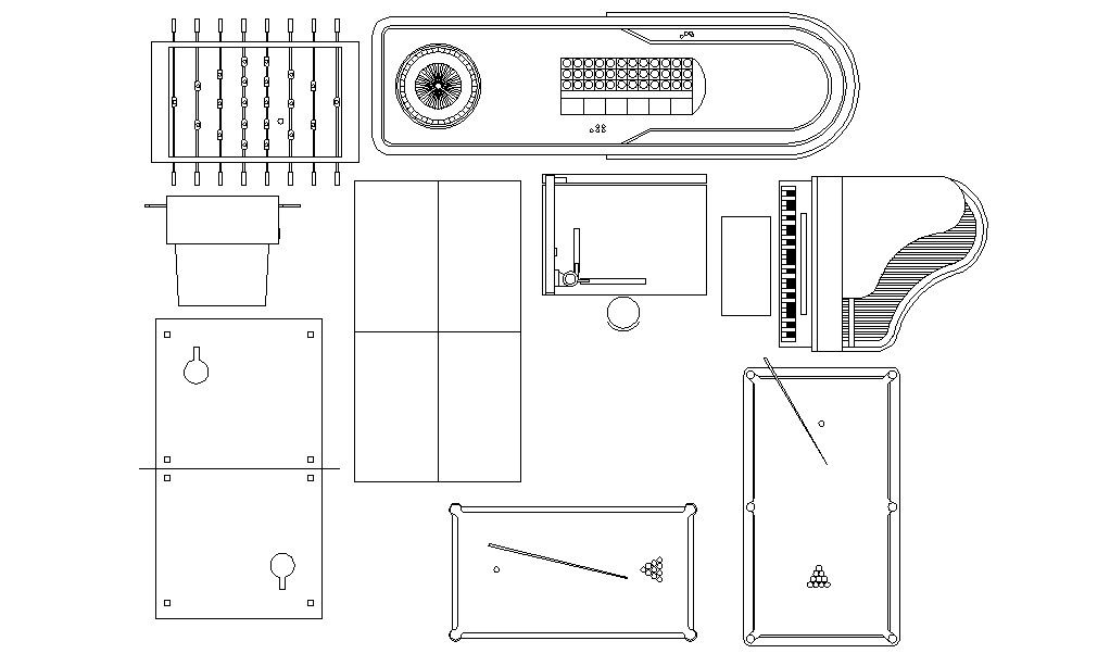 Billiard Table CAD Blocks Free Download DWG File