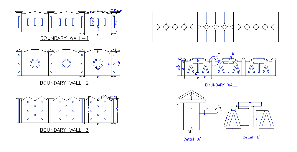 Boundary Wall AutoCAD DWG File| Cadbull