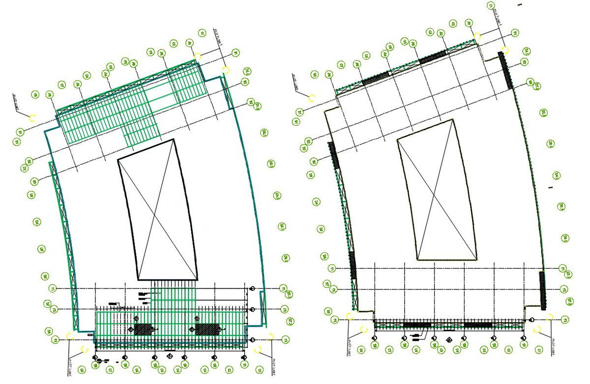 Building Span Shade CAD Drawing