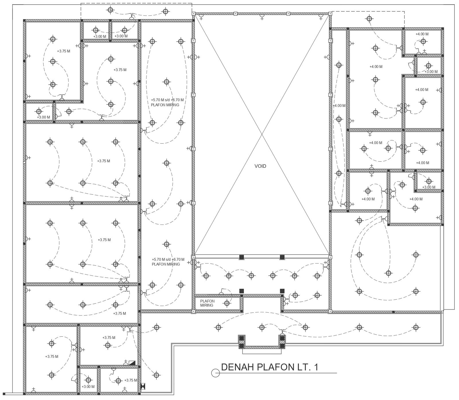 "Ceiling Plan: Detailed Electrical Layout - DWG AutoCAD Drawing"