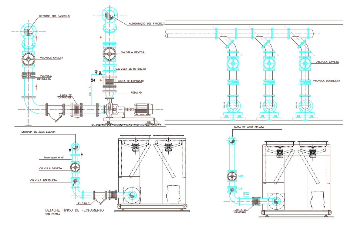 Chiller Water Pump Design CAD Drawing
