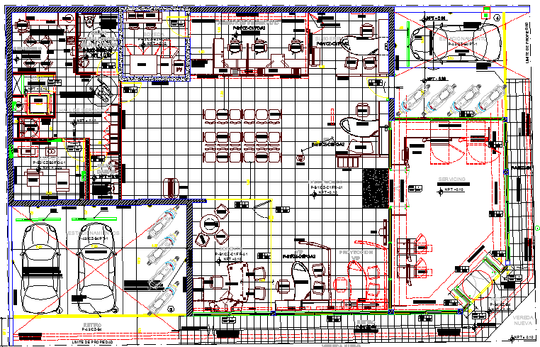 City bank architecture layout plan dwg file
