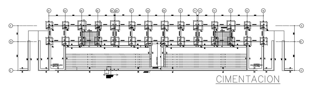 Column cum foundation layout of the 160x86m stadium plan of admin ...