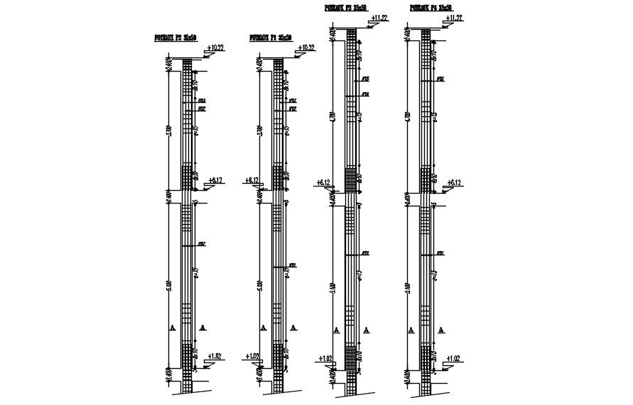 Column Reinforcement Details In Autocad 2d Drawing Cad File Dwg File
