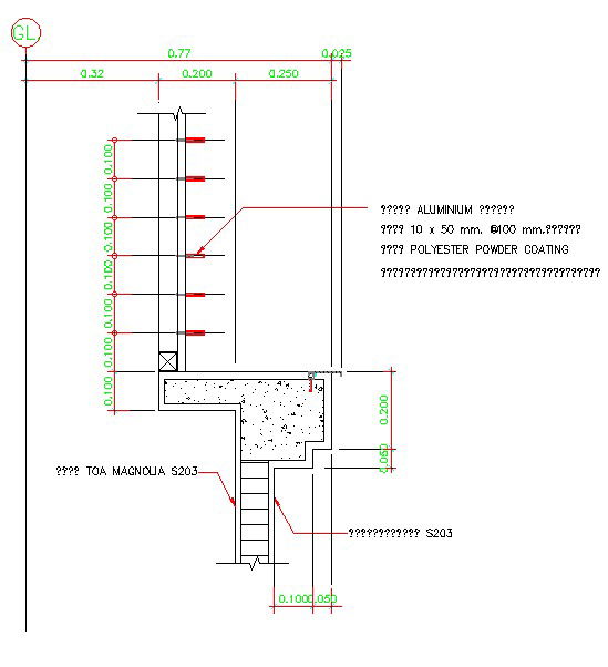 Concrete details with polyester powder coating AutoCAD 2D DWG drawing ...