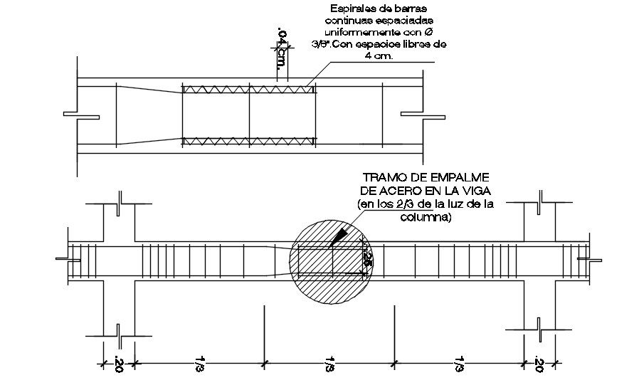 DETAIL OF SPLICING IN COLUMNS design in AutoCAD 2D drawing, CAD file ...