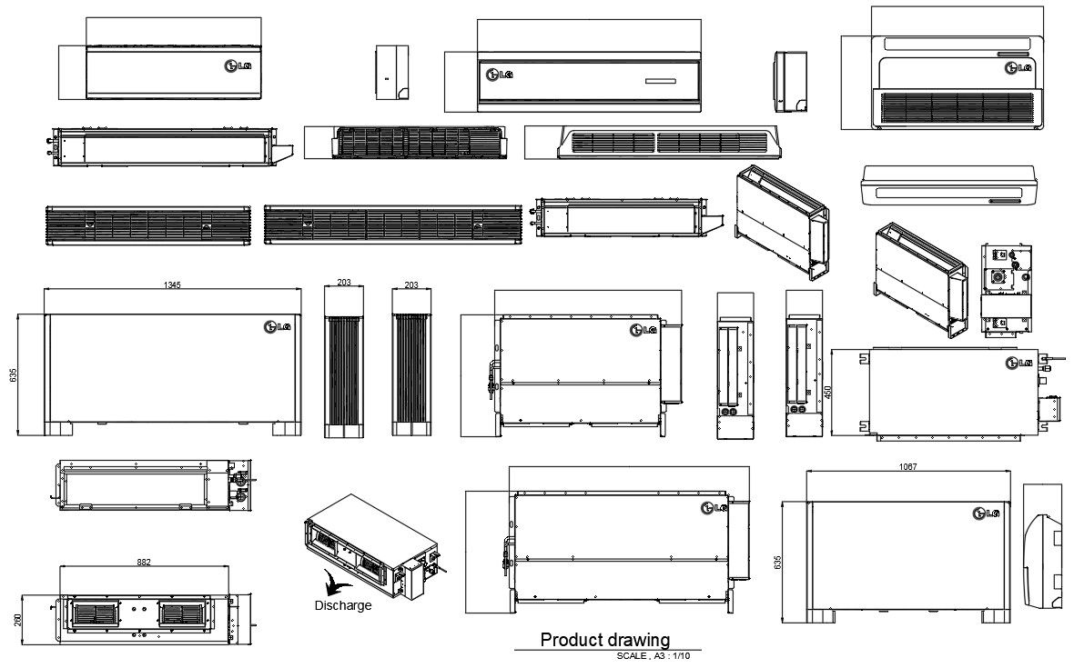 AutoCAD 2D DWG Featuring Complete Air Conditioning Layout