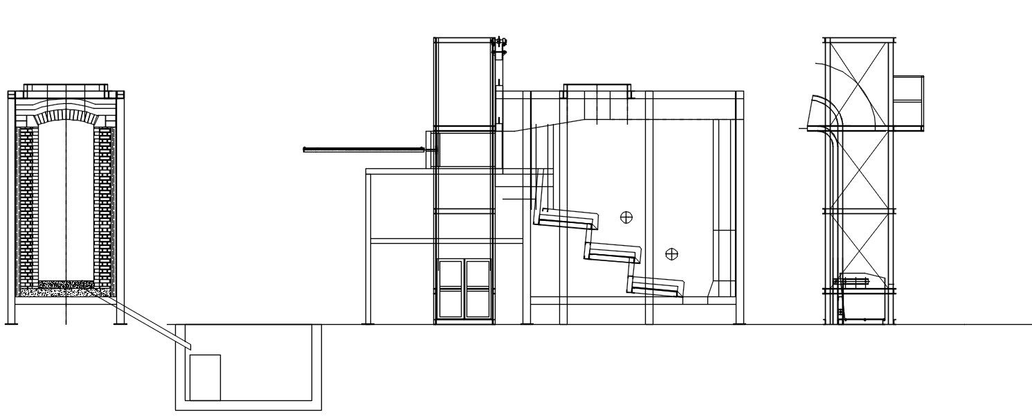 Detailed Design Of Cross Section Of The Incinerator Chamber In Autocad