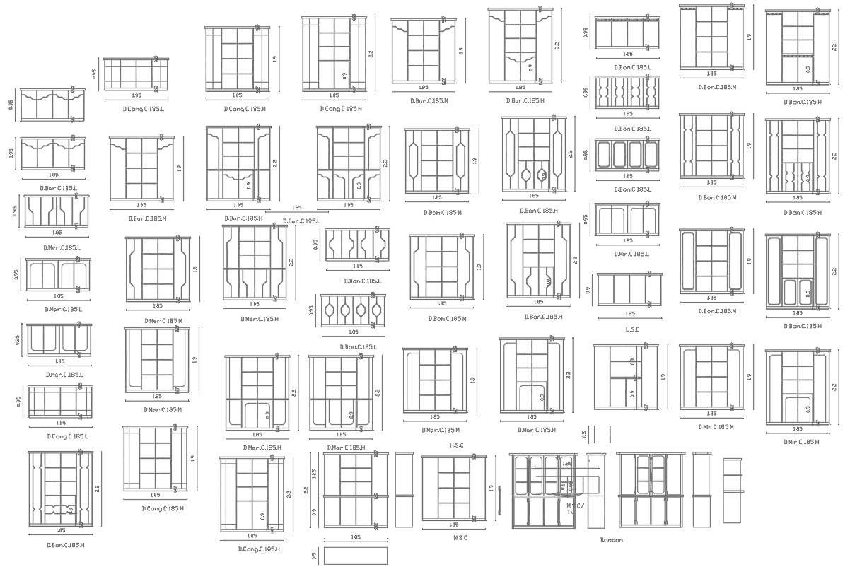 Different Types of Door and Windows CAD Blocks In DWG File