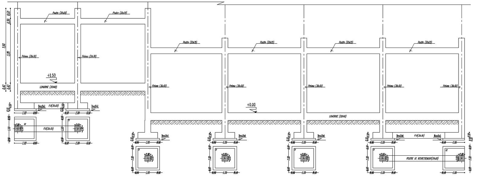 Different foundation details of boundary wall in AutoCAD 2D drawing ...