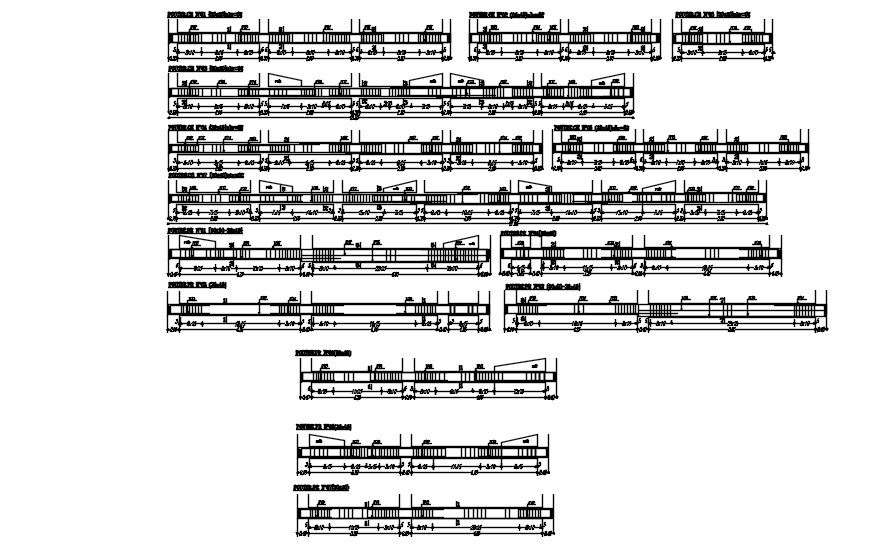 Different Sections Of Strip Foundation With Reinforcement Details And Dimensions In Autocad 2d