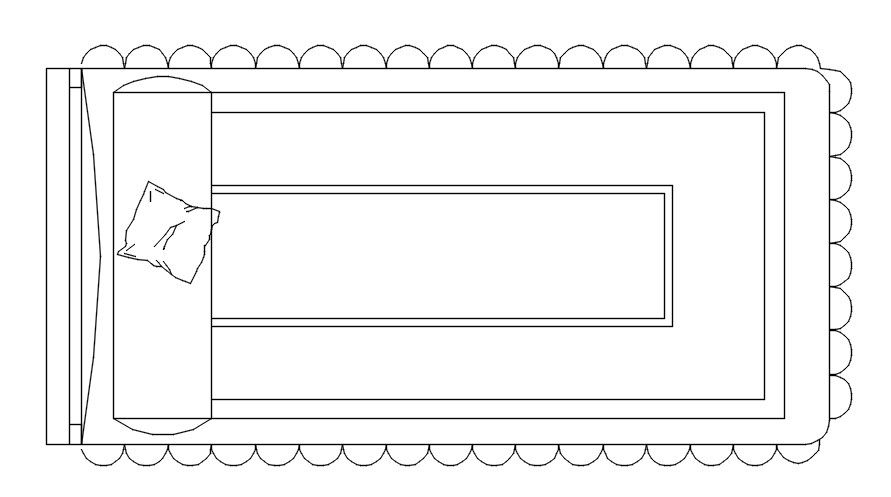 2D DWG Diwan Bed CAD Drawing Download for AutoCAD formate