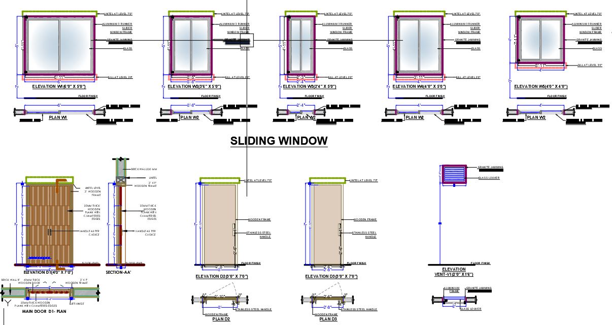 Door and window schedule