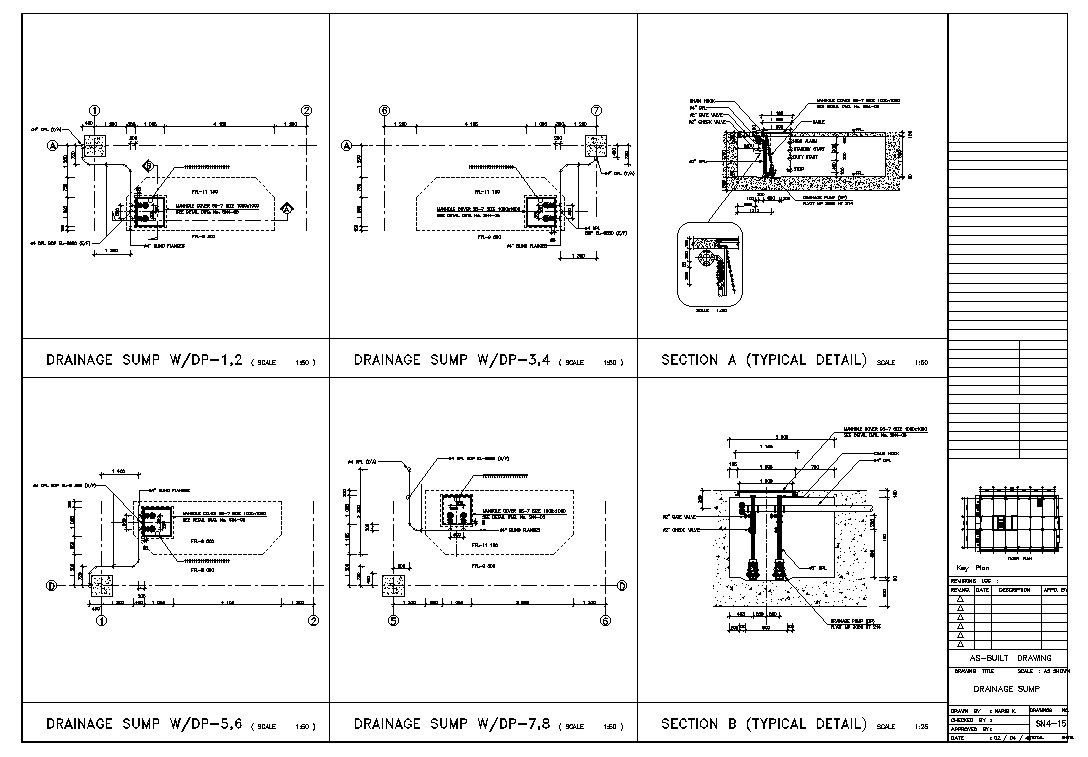 Drainage sump detail specified in this AutoCAD drawing file. Download ...
