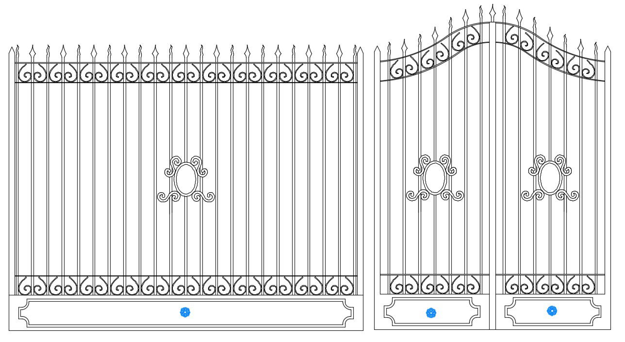 Main gate design in AutoCAD file