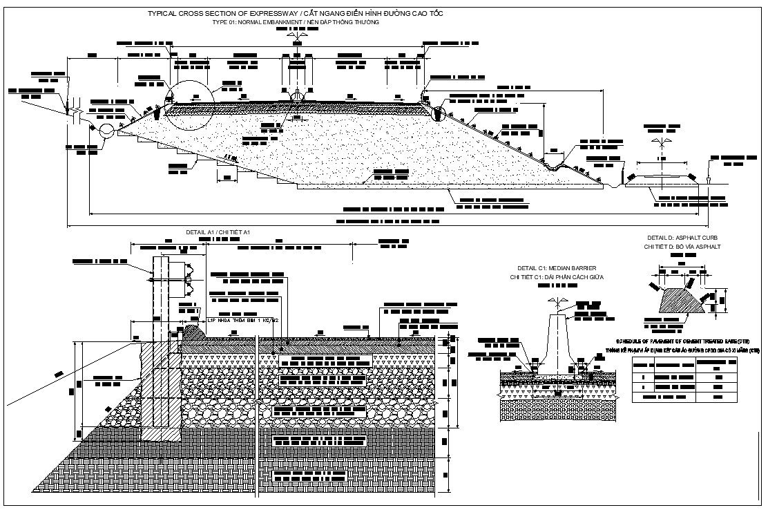Drawing The Autocad File Of The Typical Cross Section Expressway Details Download The Autocad
