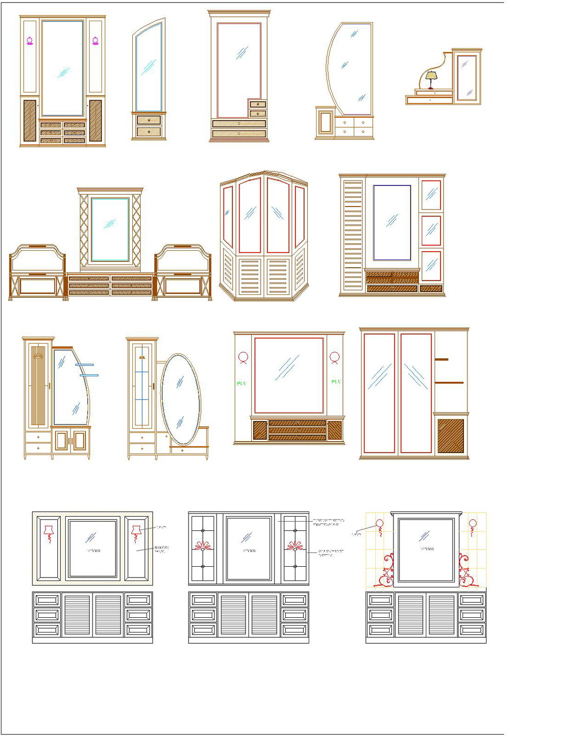 Dressing Table Cad Block