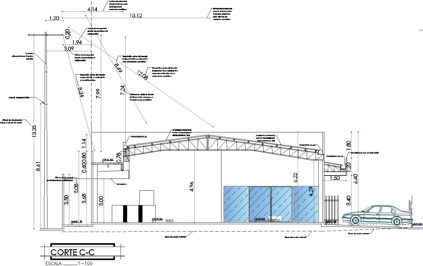 Elevation plan of cold rack and cooling chamber