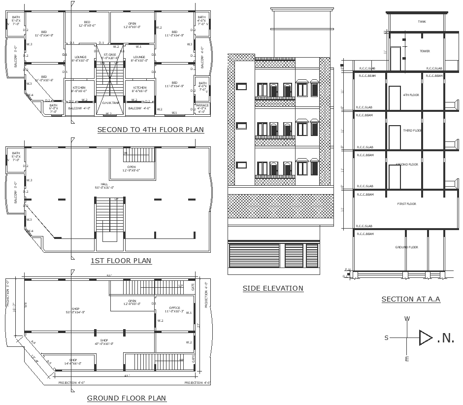 "Facade Design with Window Details: Elevation, Section, and More ...