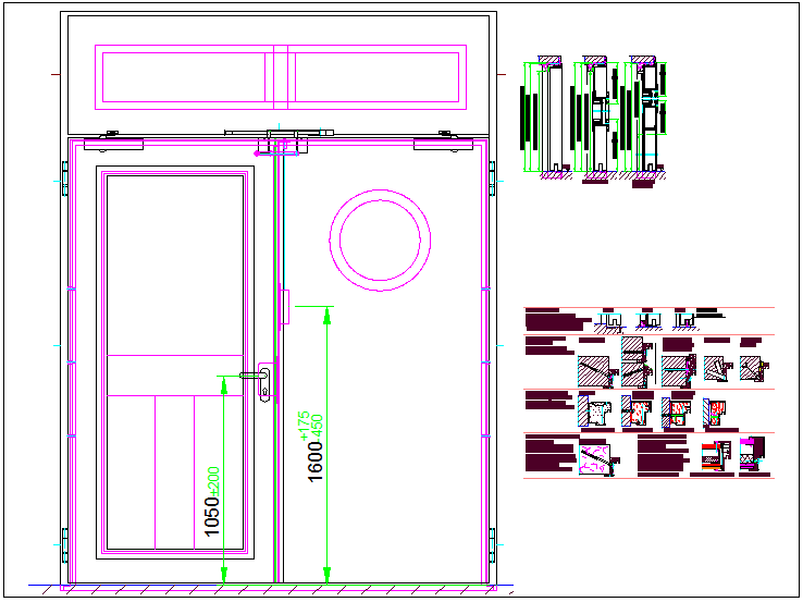 Fire door design with detail view