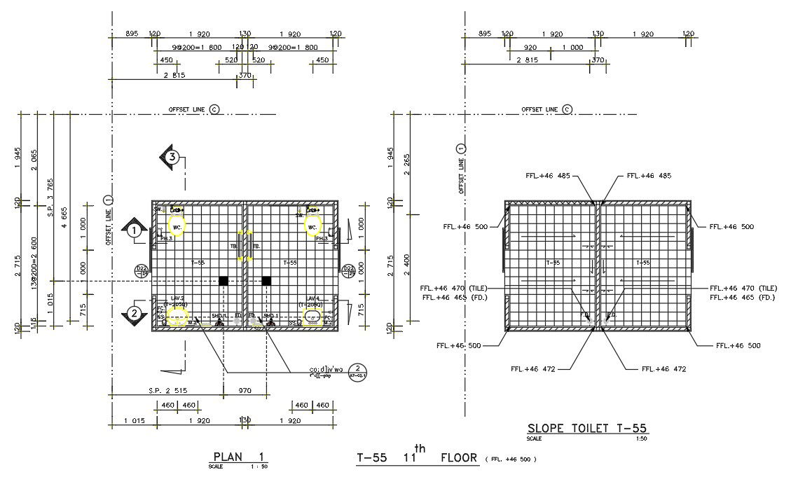 Floor plan and slop plan detail given in this autocad drawing.Download ...