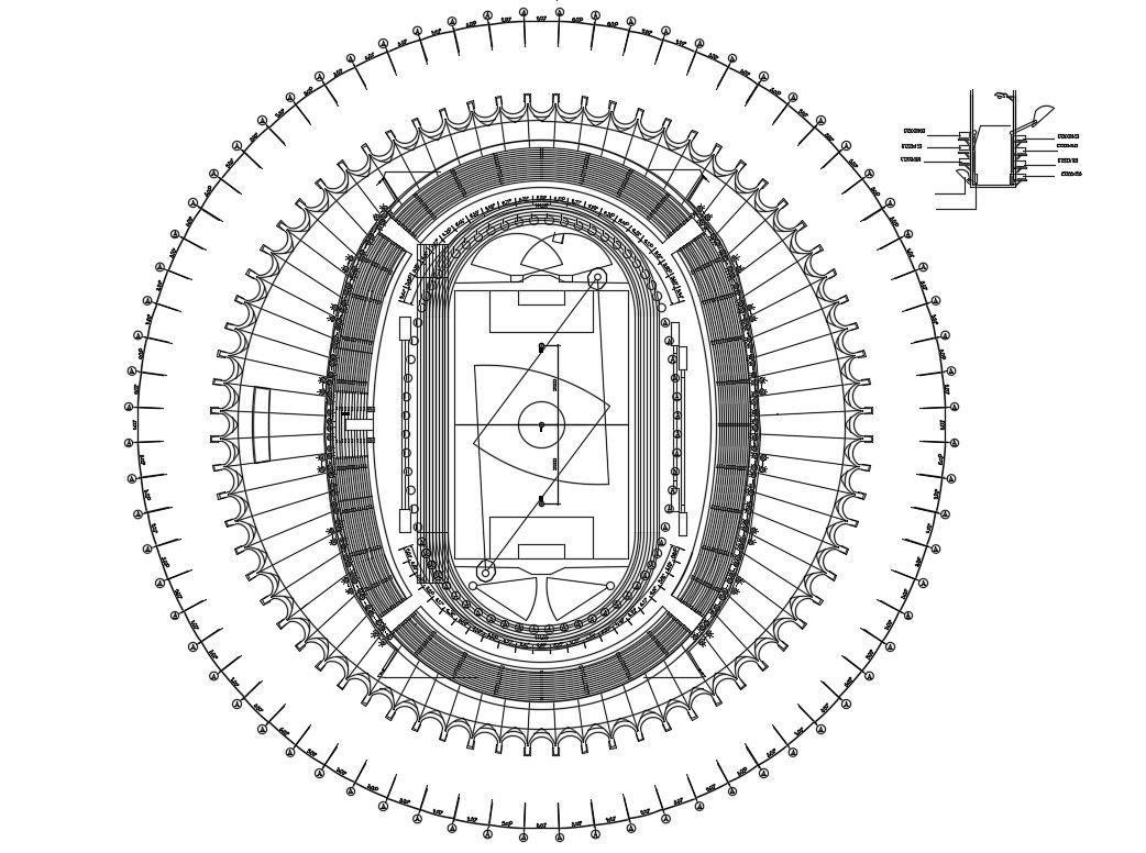 Football Stadium Plan AutoCAD File
