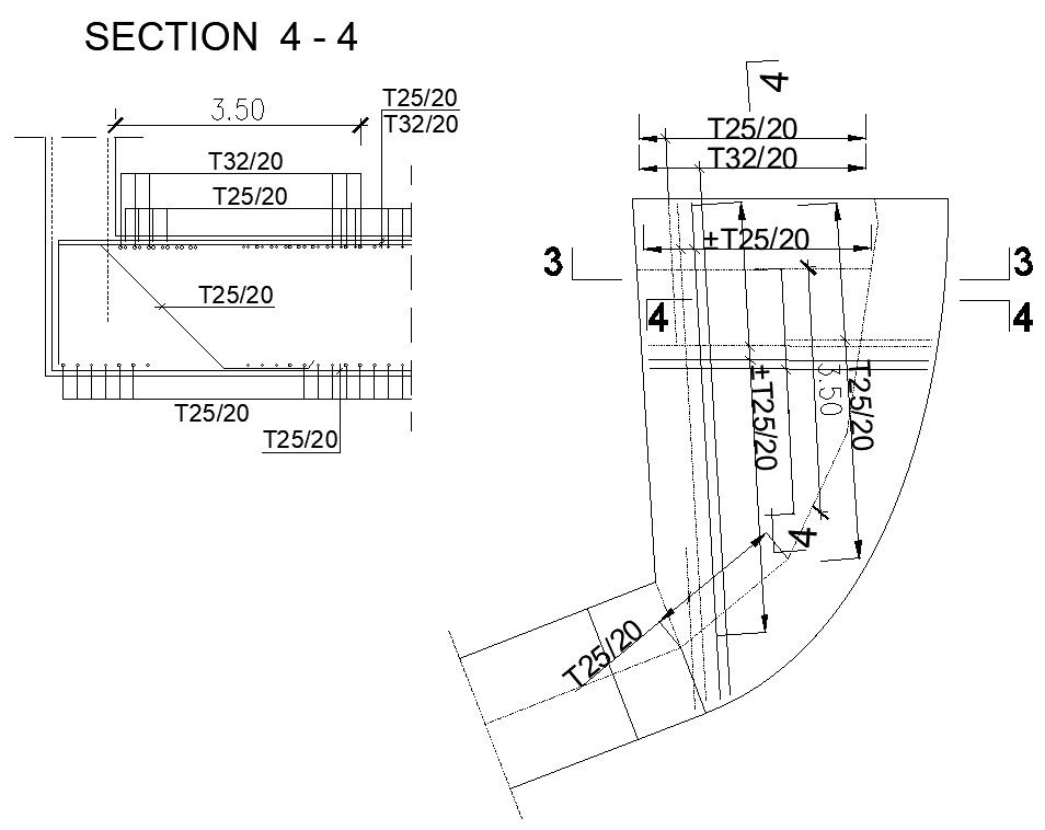 Foundation guide wall details in AutoCAD, dwg file.