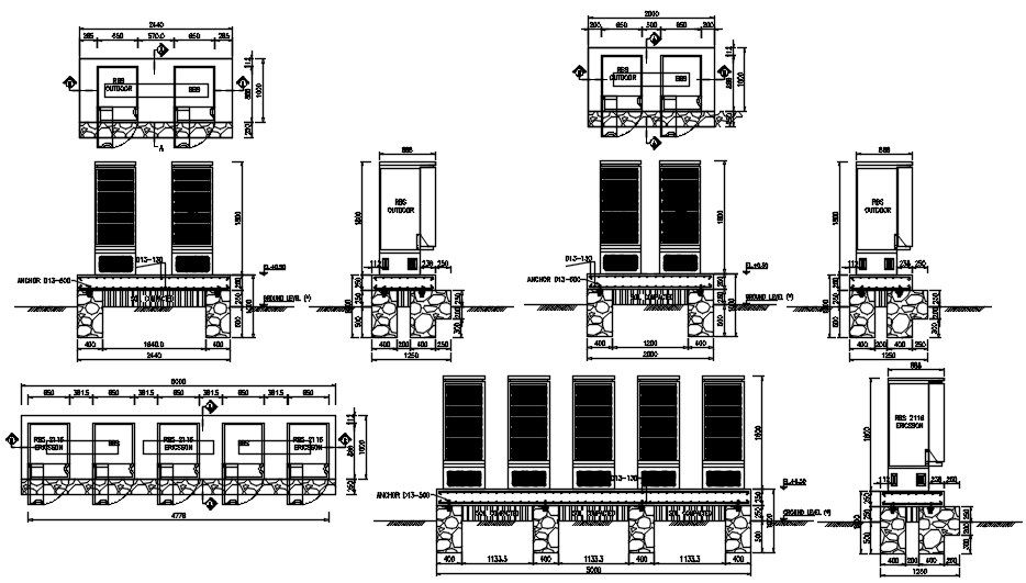 Foundation Layout Plan In Detail Autocad 2d Drawing Dwg File Cad File