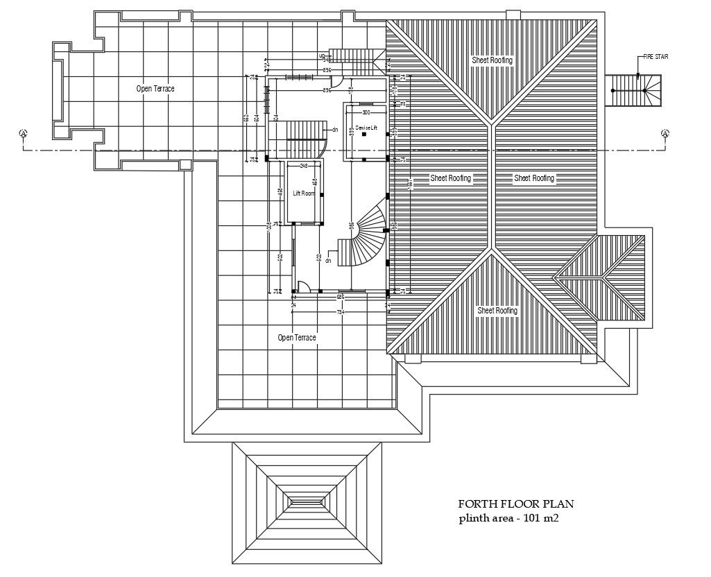 Fourth Floor Plan Of Resort In Autocad 2d Drawing Dwg File Cad File