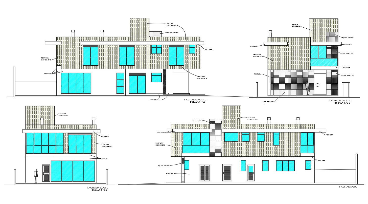 G+1 Residence Bungalow Elevation Design 2d AutoCAD Drawing Free Download