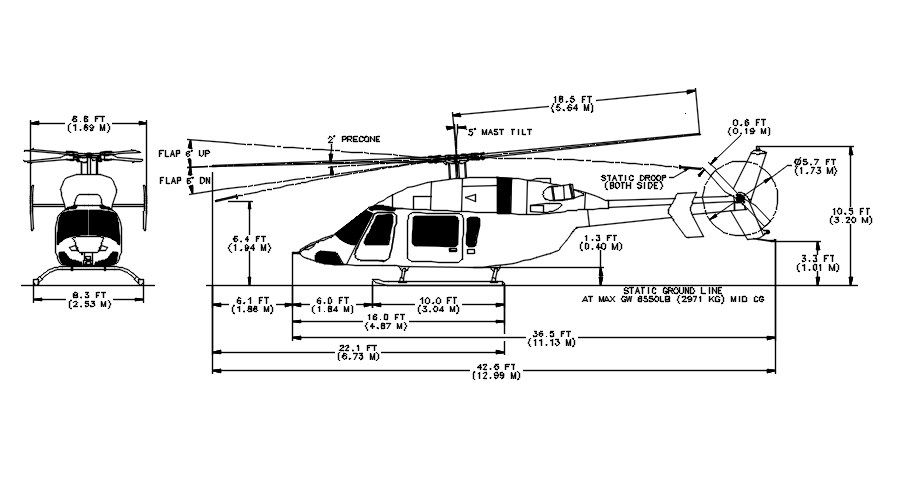 Helicopter design in detail AutoCAD drawing, dwg file, CAD file